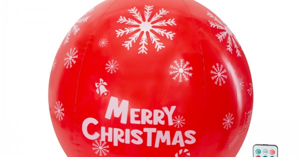 Világító felfújható RGB LED-es óriás karácsonyi gömb - 60 cm - GIZ58740